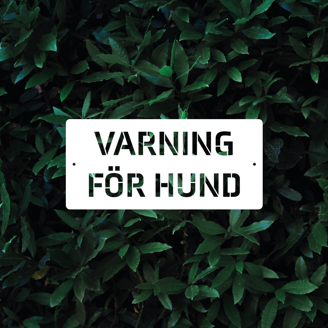 Skylt VARNING FÖR HUND 240x110mm - VOFF®